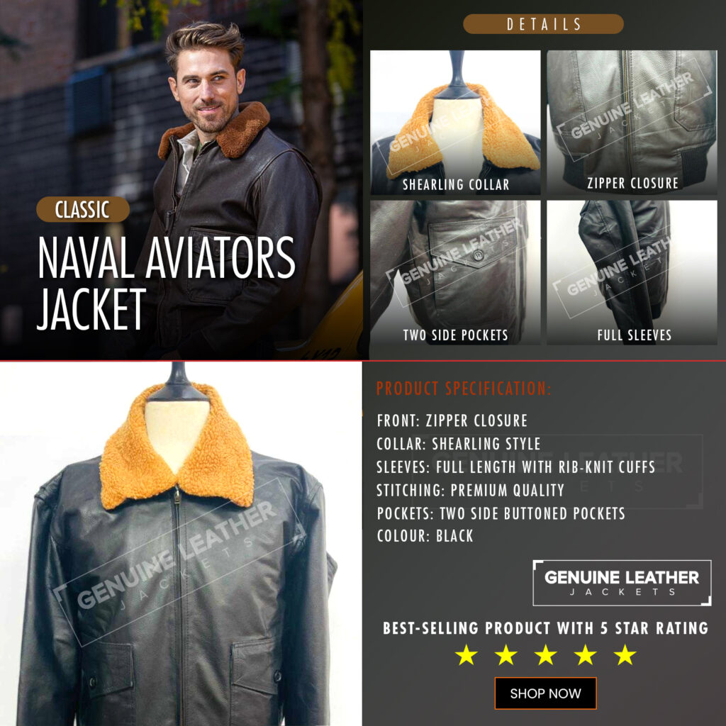 Classic Naval Aviator's Jacket - Genuine Leather Jackets