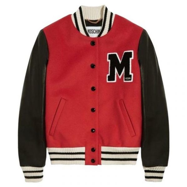 Red Woolen Varsity Bomber Jacket | GLJ