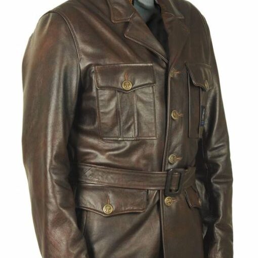 Goldfish Leather Pea Coat - GLJ