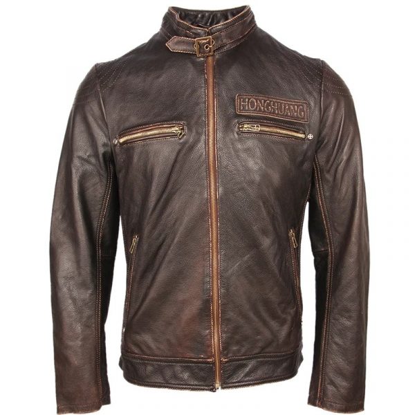 Vintage Motorcycle Leather Jacket - Genuine Leather Jackets