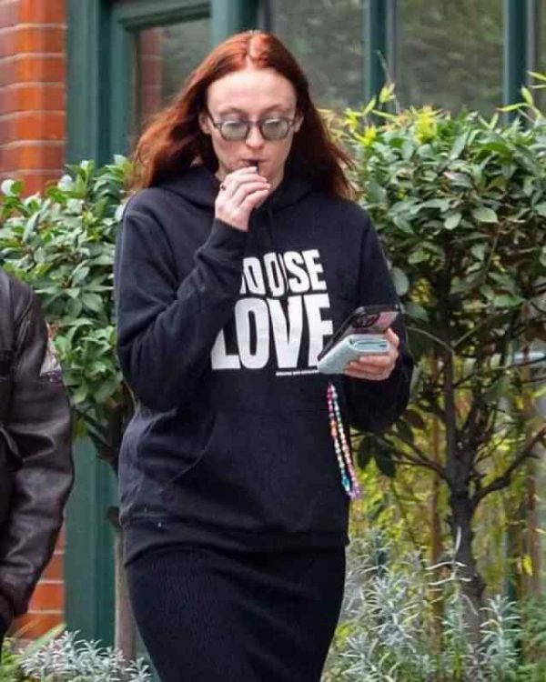 Choose Love Sophie Turner Black Hoodie | Genuine Leather jacket