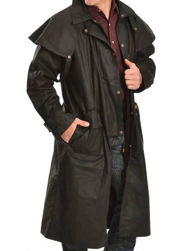 Cowboy Low Ride Black Duster Coat - GLJ