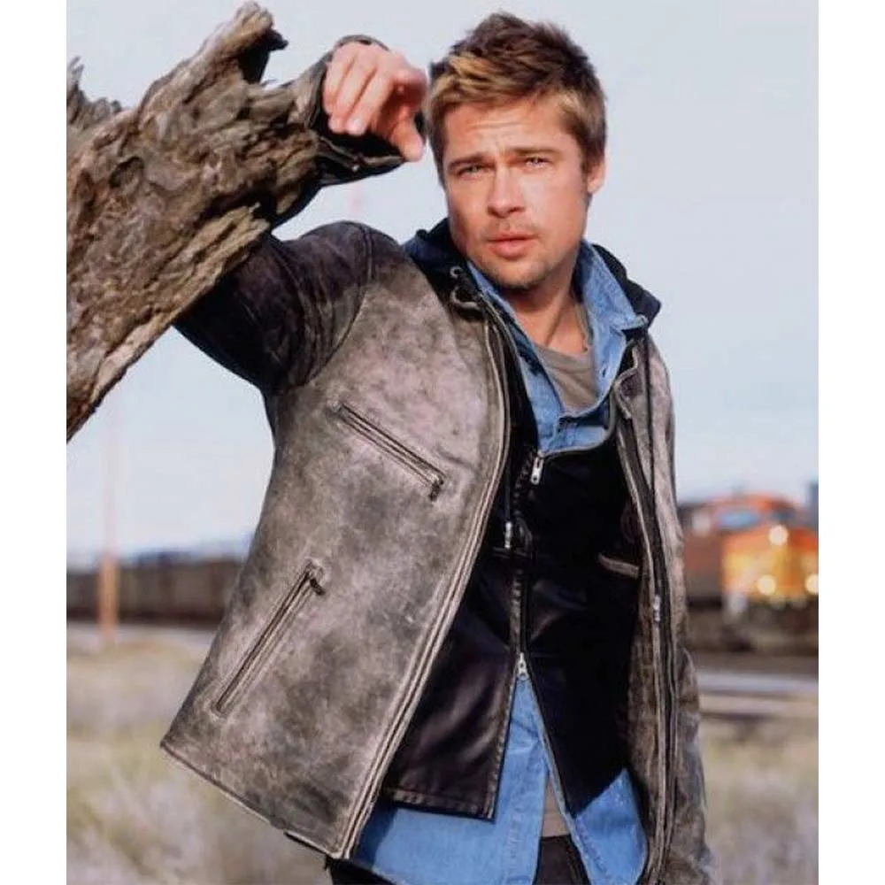 Mr. & Mrs. John Smith Gray Leather Biker Jacket - GLJ