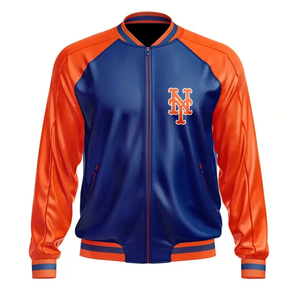 New York Mets MLB Leather Bomber Jacket - GLJ