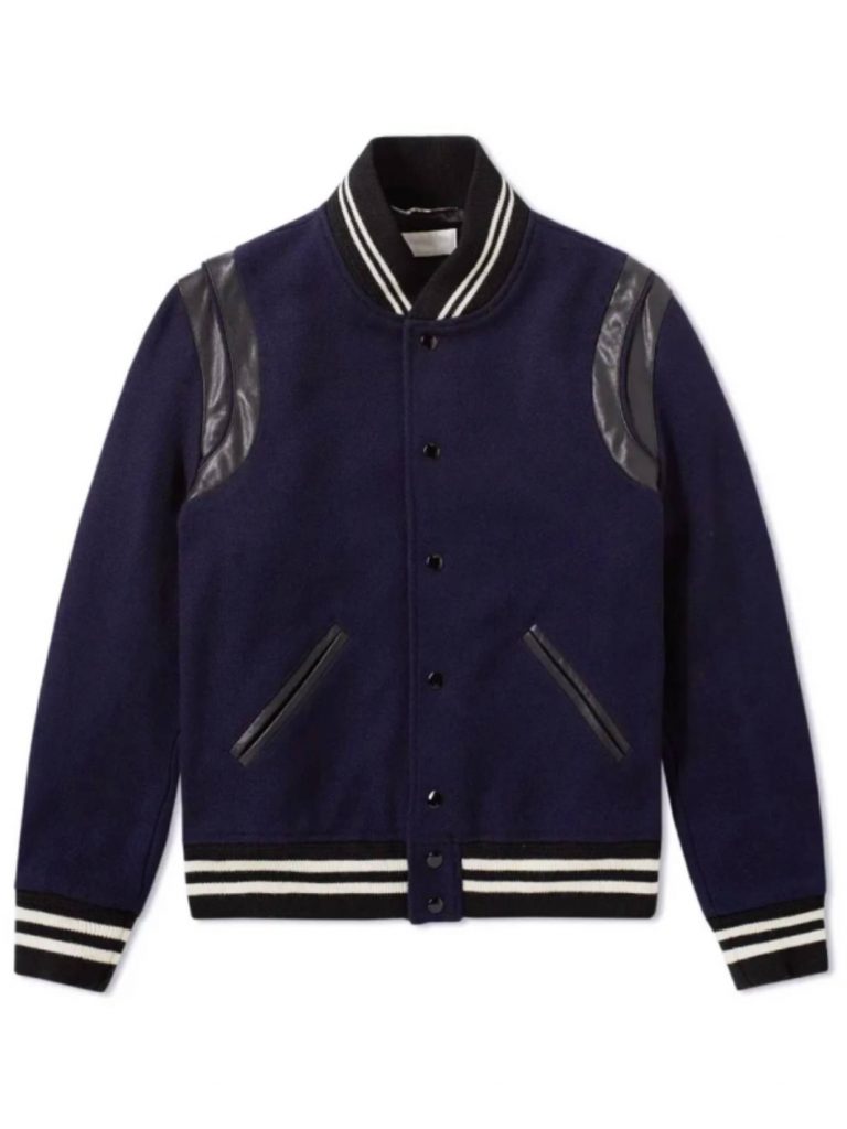 SLP Teddy Navy-Blue Wool Varsity Jacket - GLJ
