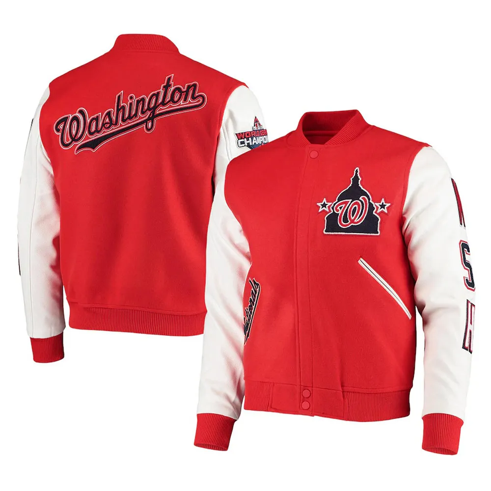 Washington Nationals Red & White Varsity Jacket - GLJ